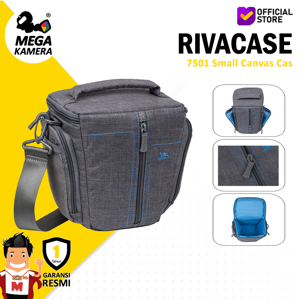 RivaCase 7501 SLR Canvas Case Small grey – Megakamera.com