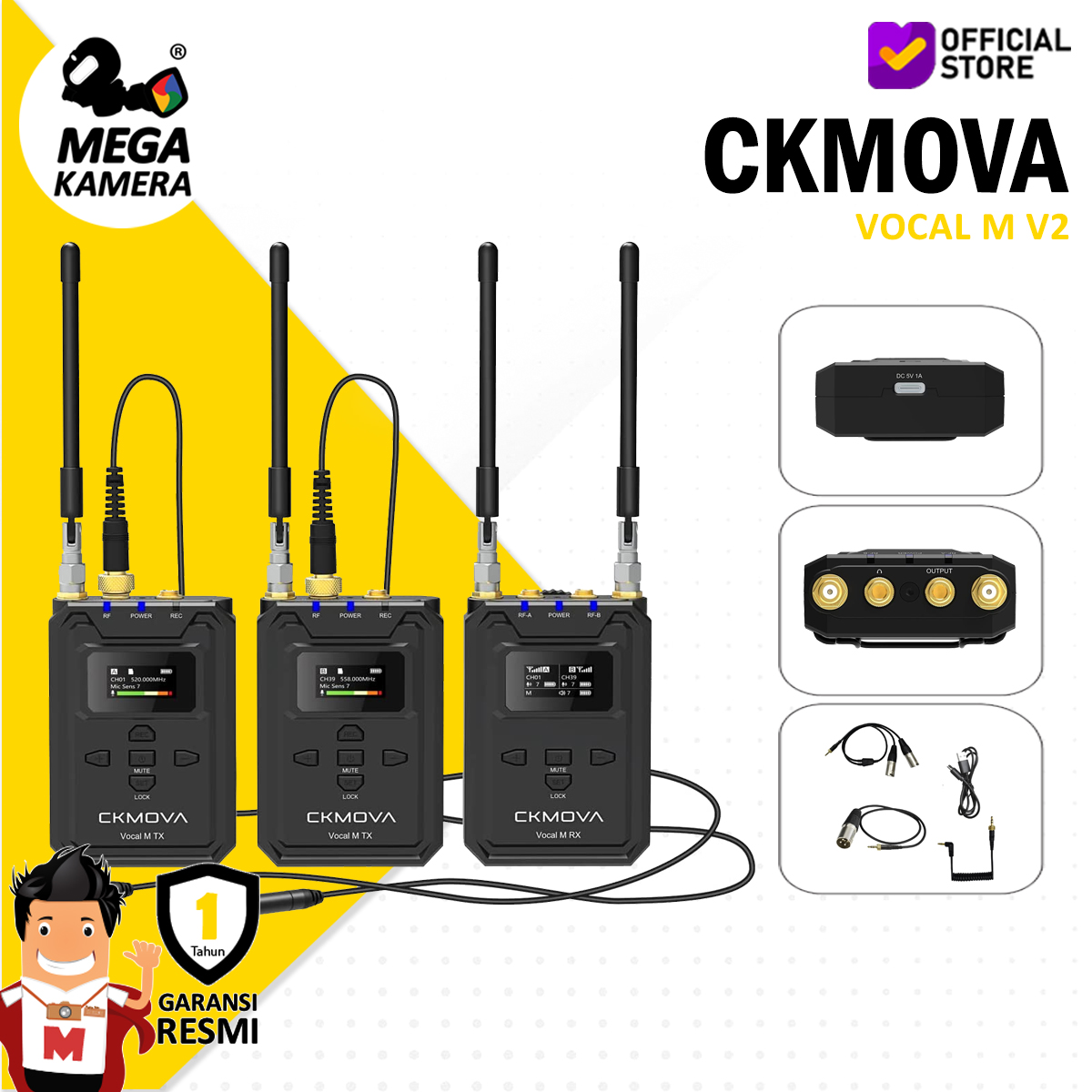 CKMOVA Vocal M V2 RX + TX +TX UHF Dual-Channel Wireless Microphone – Megakamera.com