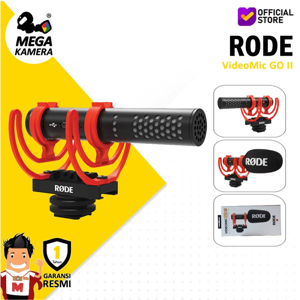 Rode VideoMic GO II Ultracompact Analog /USB Camera Shotgun Microphone ...