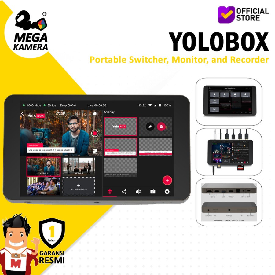 YoloBox YoloLiv Portable Multi-Camera Live Streaming Switcher, Monitor ...